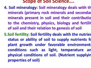 42.scope of soil science A Lecture By Mr Allah Dad khan | PPT
