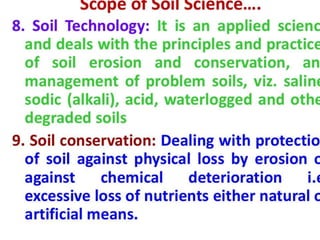 42.scope of soil science A Lecture By Mr Allah Dad khan | PPTX