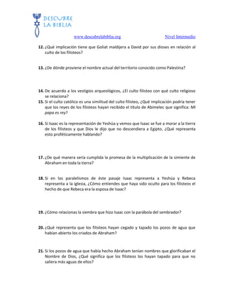 42. cuestionario génesis 26 el misterio de isaac | PDF