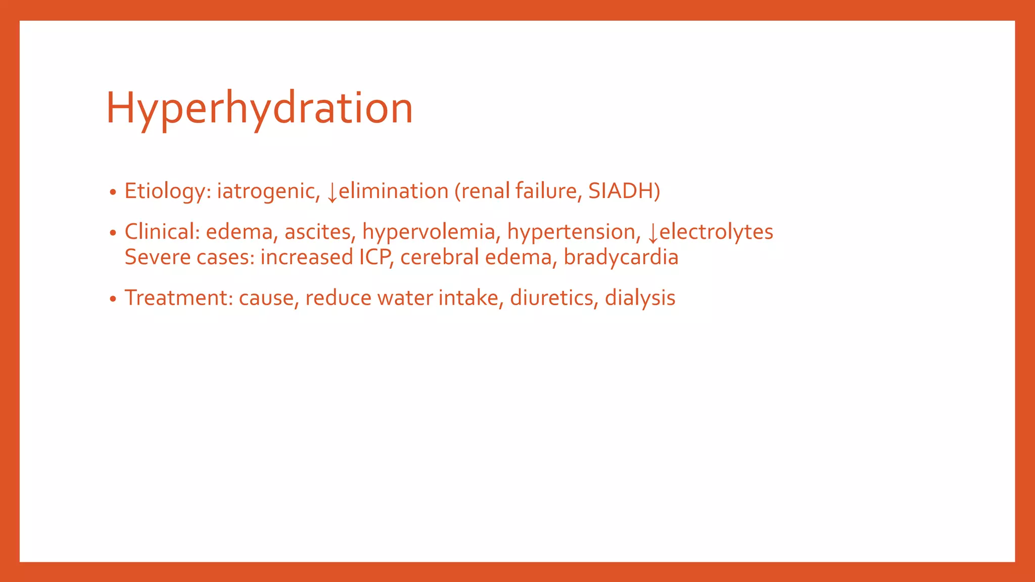 Disorders of fluid balance, electrolyte disturbances and acid base ...