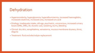 Disorders of fluid balance, electrolyte disturbances and acid base ...