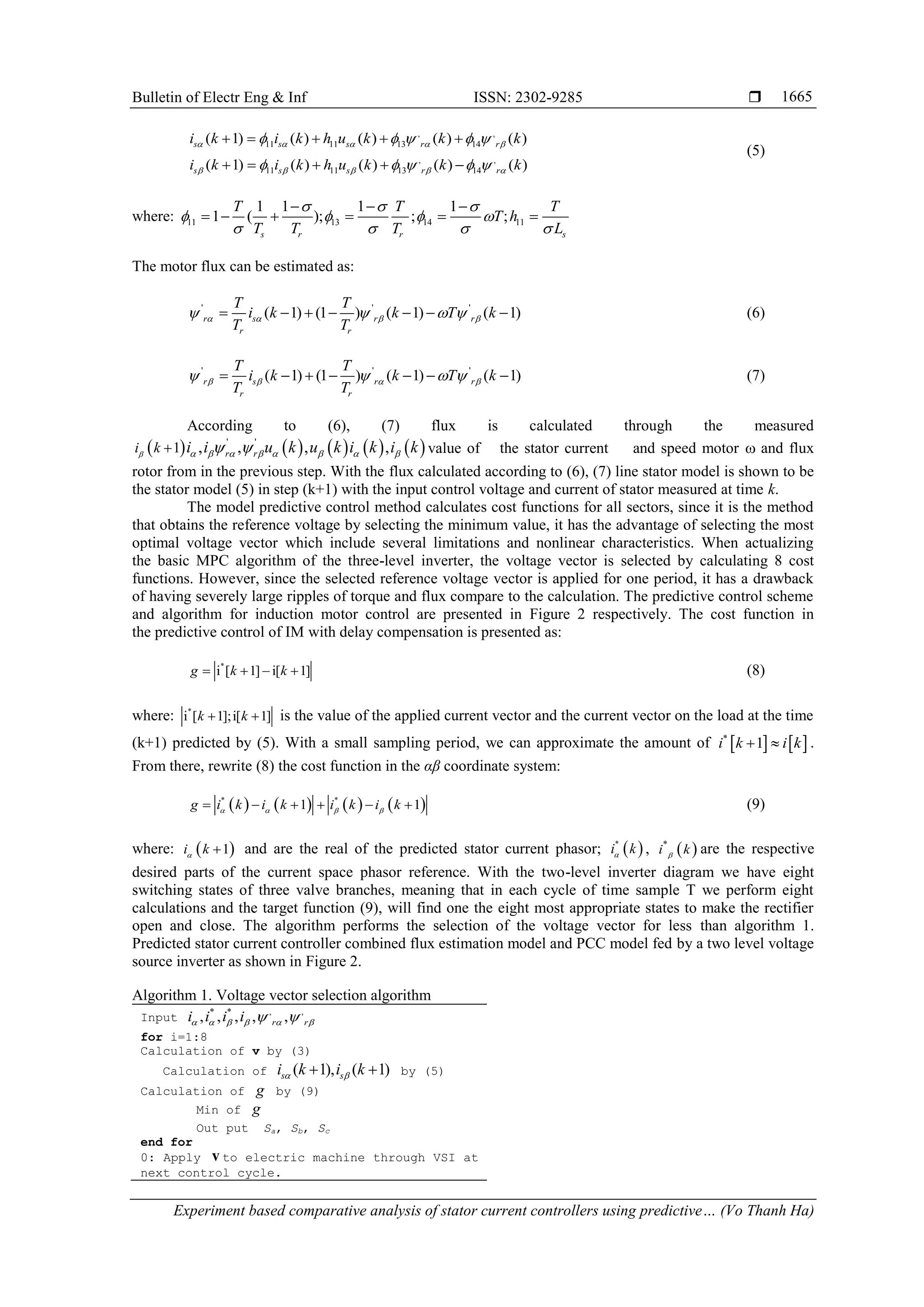 Experiment Based Comparative Analysis Of Stator Current Controllers