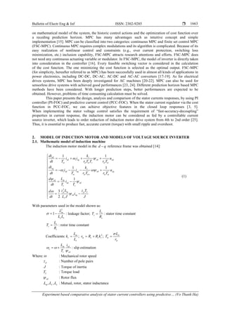 Experiment based comparative analysis of stator current controllers using predictive current ...