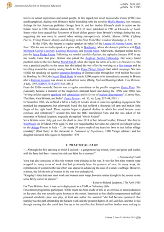 Vera Brittain’s about feminism and women’s role the war | PDF