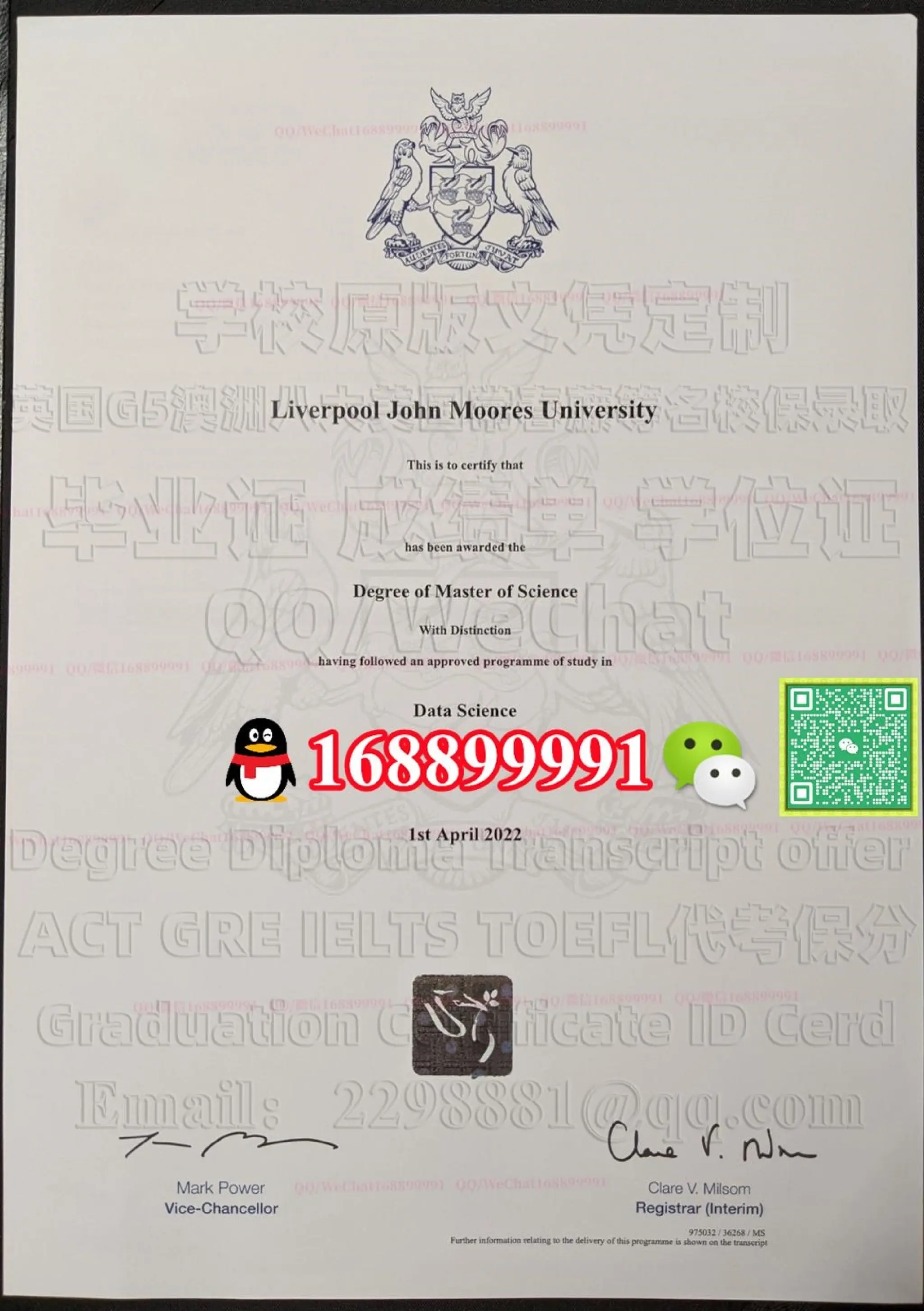 Liverpool John Moores University degree offer diploma Transcript | PDF