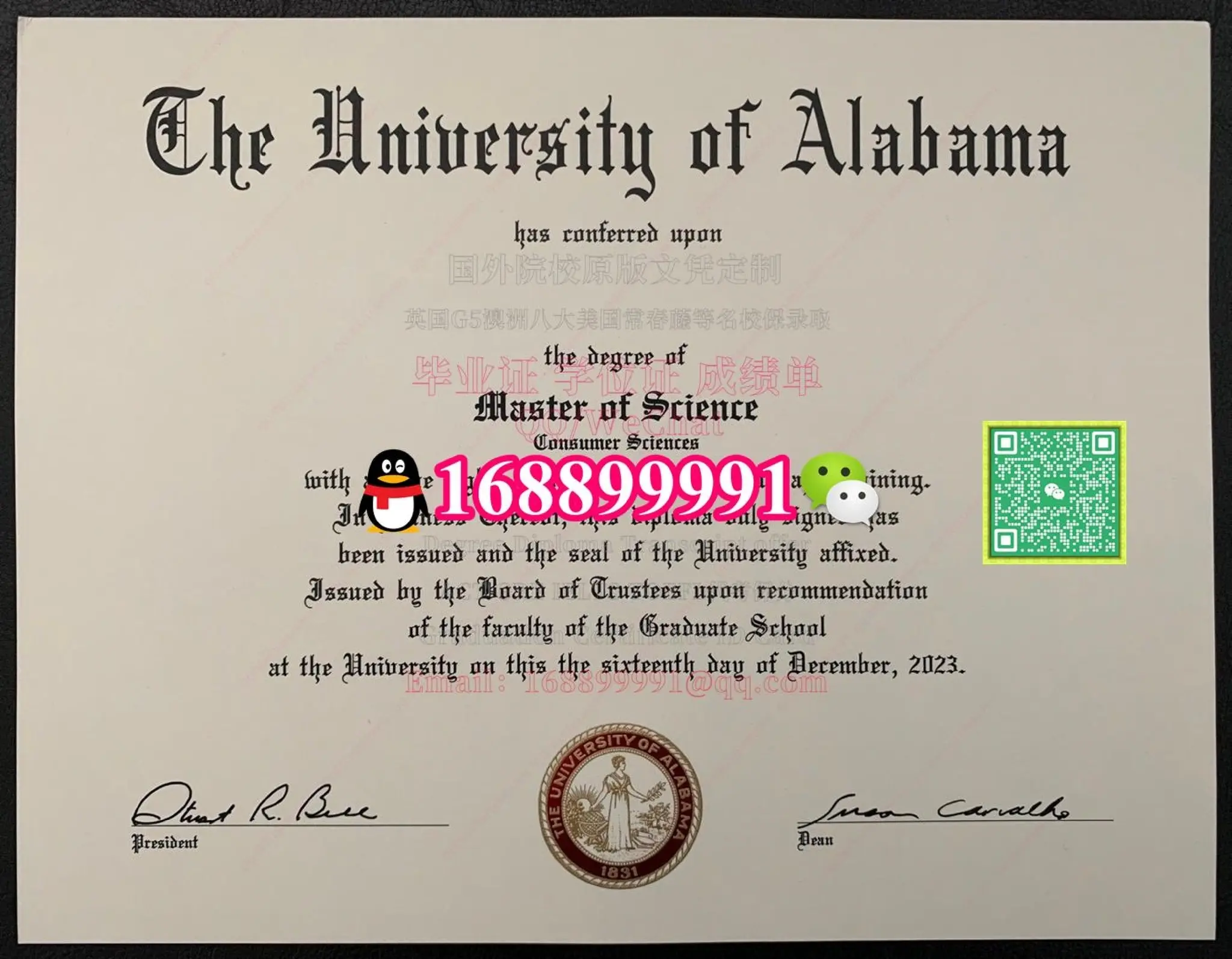 University of Alabama degree offer diploma Transcript | PPT