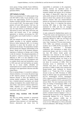Highly active antiretroviral therapy: Incidence of adverse drug ...