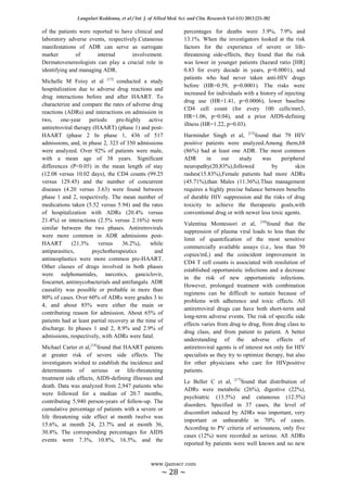 Highly active antiretroviral therapy: Incidence of adverse drug ...