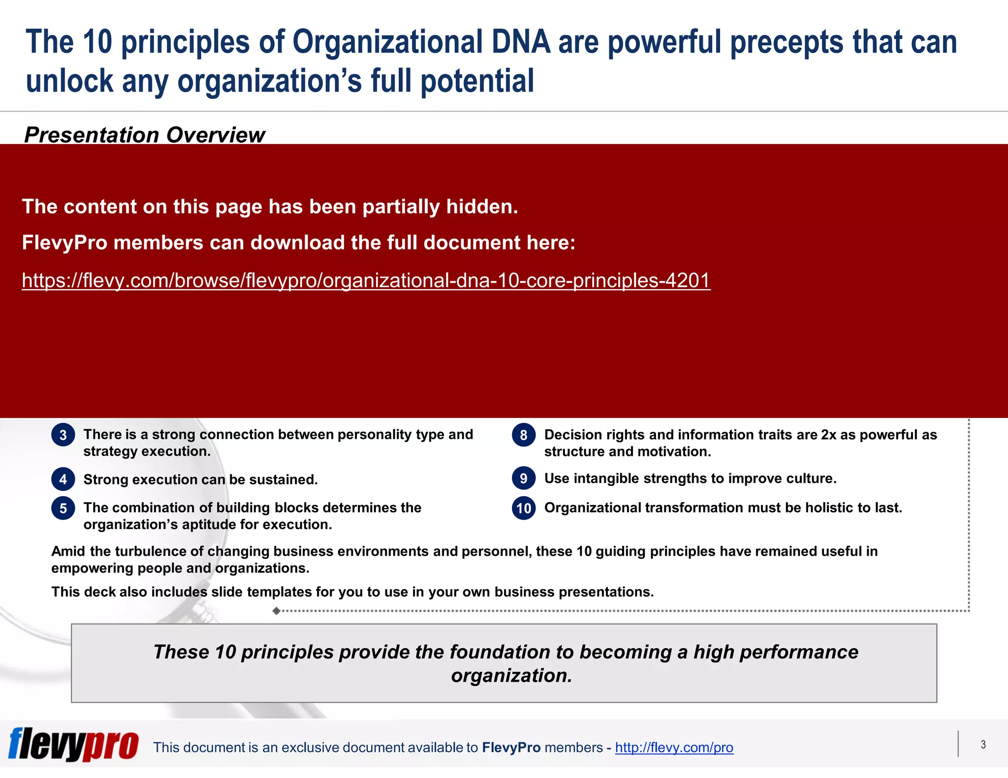 Organizational DNA: 10 Core Principles | PDF
