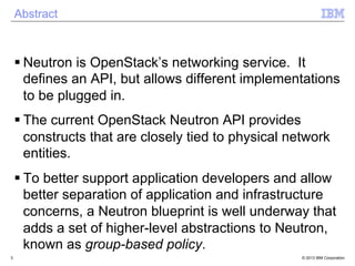 Neutron Networking: Service Groups, Policies and Chains | PPT