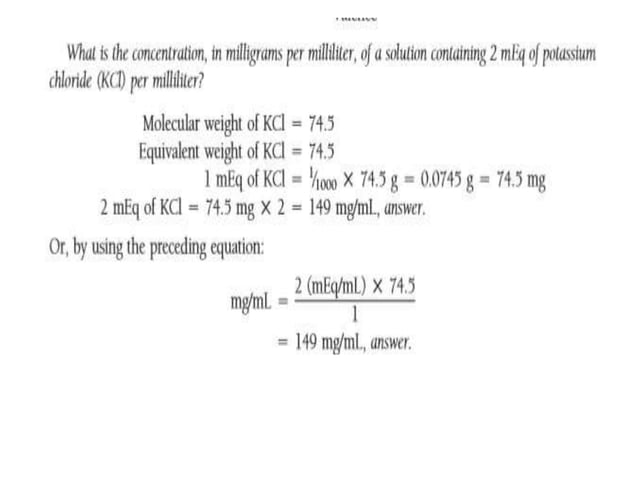 electrolyte and milliequivalent and millimole | PPTX | Chemistry | Science