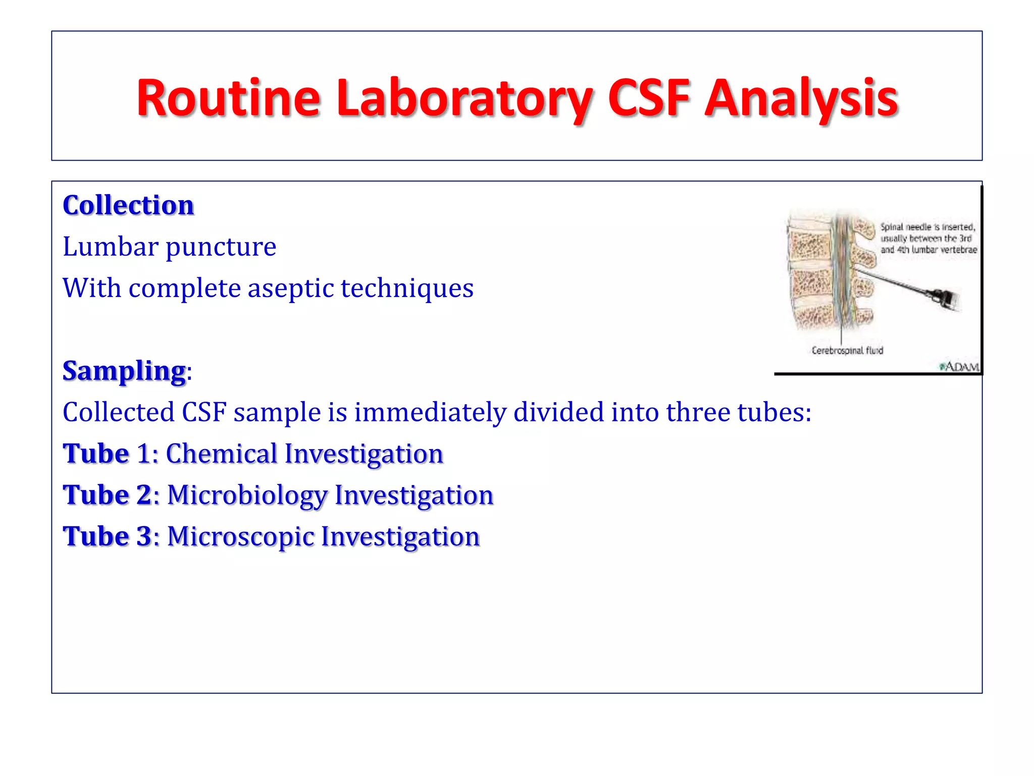 Cerebrospinal fluid analysis | PPT