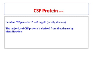 Cerebrospinal fluid analysis | PPT