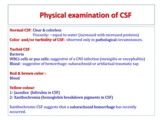 Cerebrospinal fluid analysis | PPT