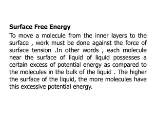 Surface tension and interfacial phenomenon | PPT