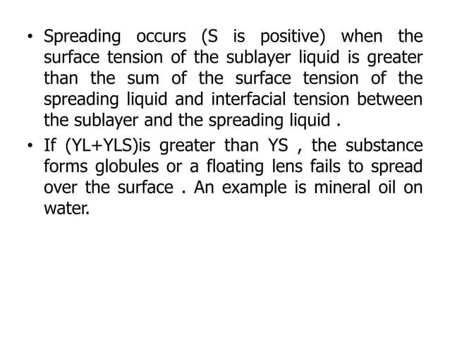 Surface tension and interfacial phenomenon | PPT