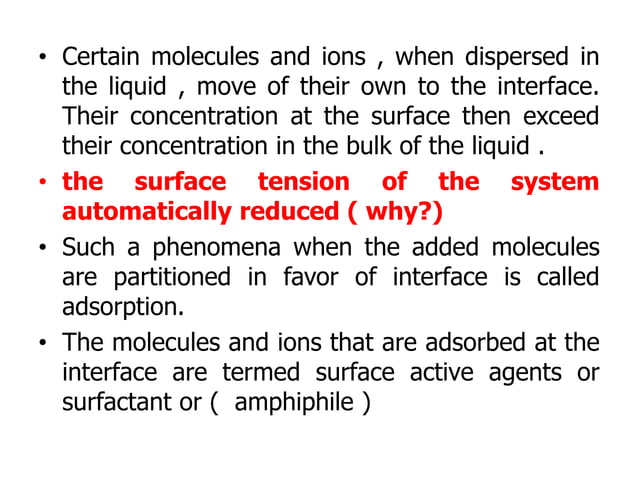 Surface tension and interfacial phenomenon | PPT