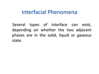 Surface tension and interfacial phenomenon | PPT
