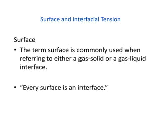 Surface tension and interfacial phenomenon | PPT