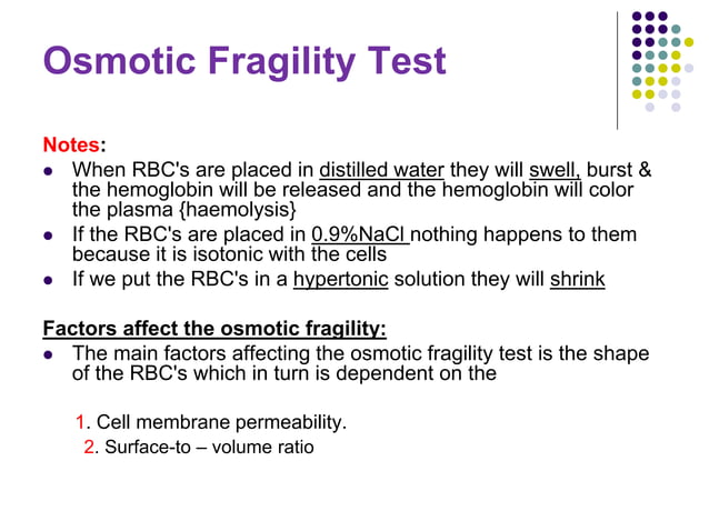 Osmotic fragility test pathology... .ppt