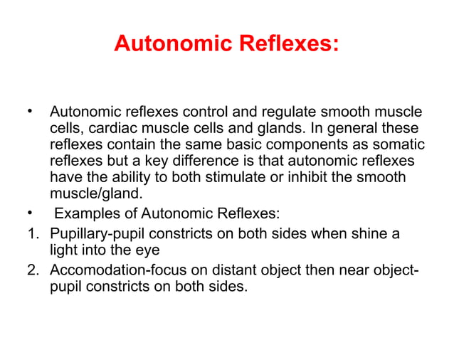 Nervous system reflexes and superficial senses | PPT