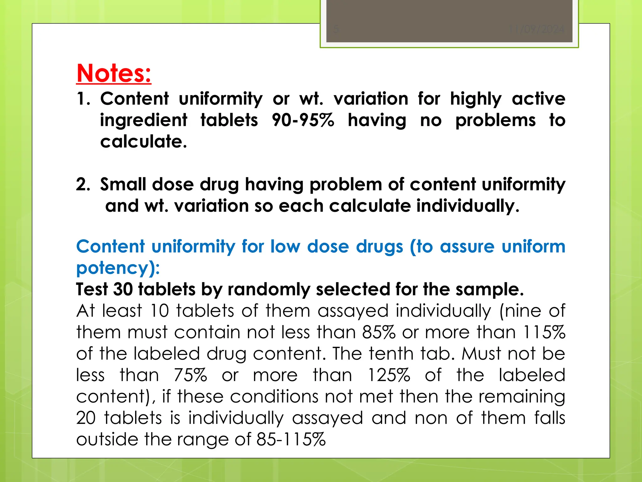 Tablet testing weight variation method PM.pptx