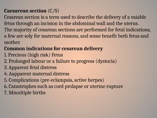 PowerPoint presentation on Cesarean section | PPTX