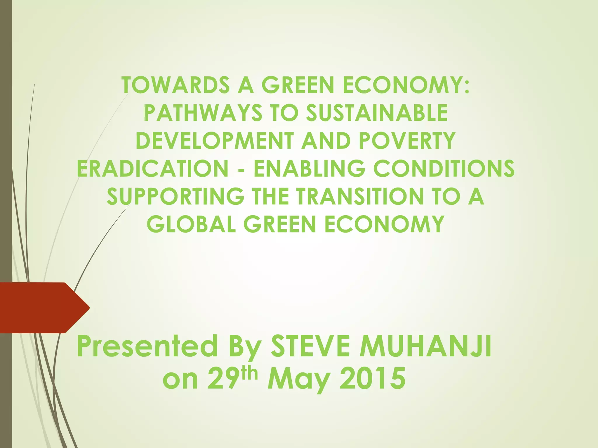Towards a GReen economy PPT | PPTX
