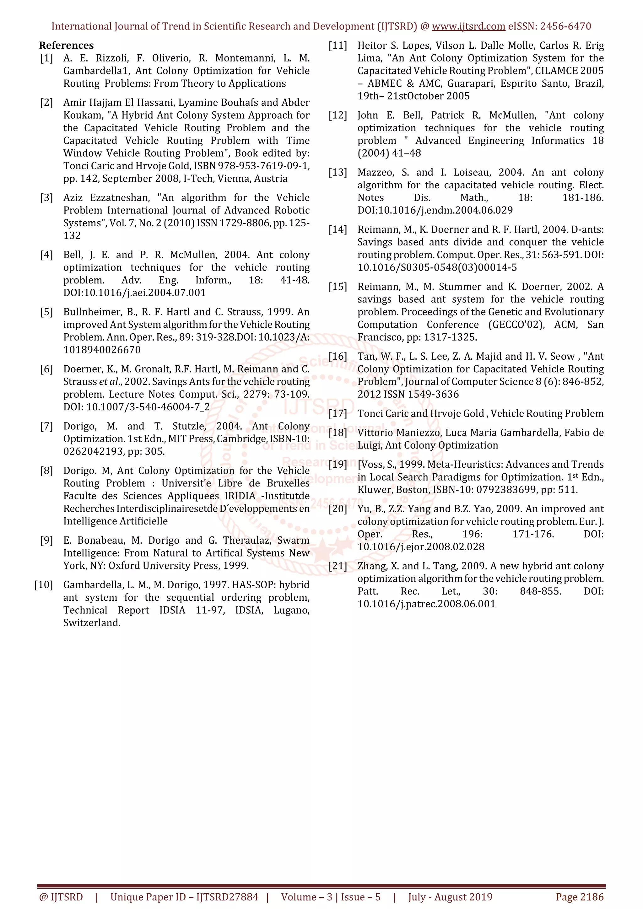 Ant Colony System with Saving Heuristic for Capacitated Vehicle Routing Problem | PDF