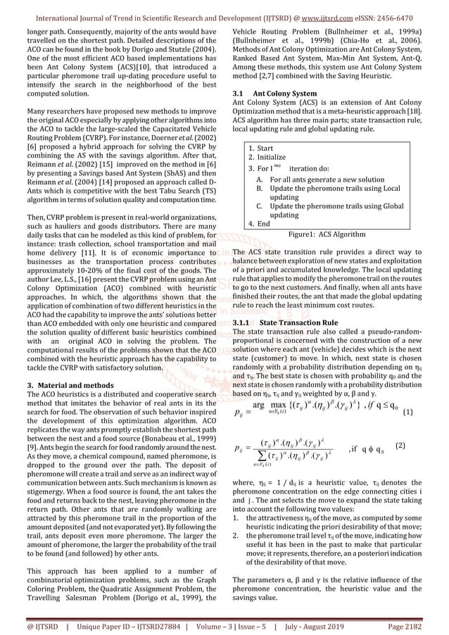 Ant Colony System with Saving Heuristic for Capacitated Vehicle Routing Problem | PDF