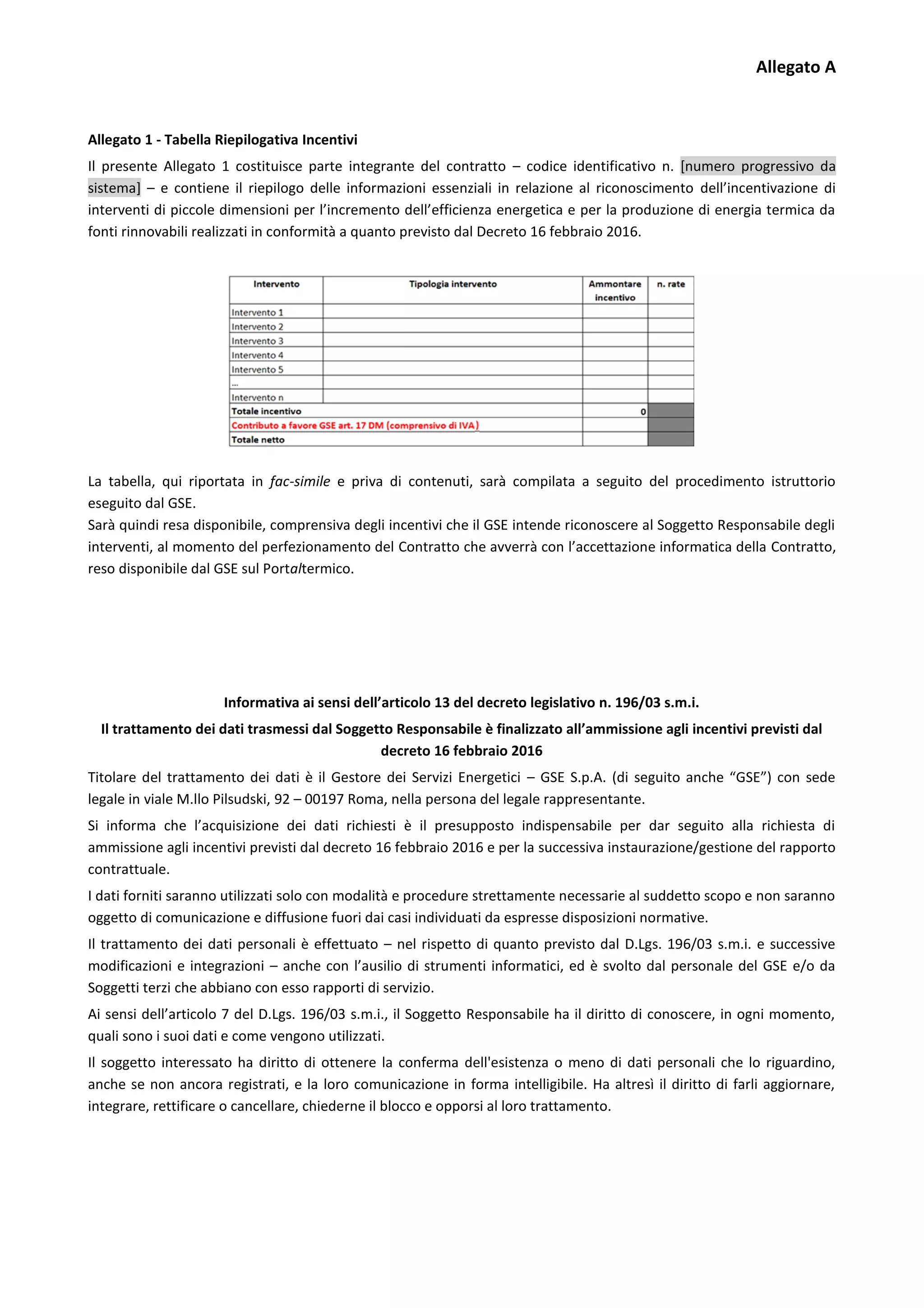Contratto-tipo erogazione incentivi nuovo conto termico | PDF