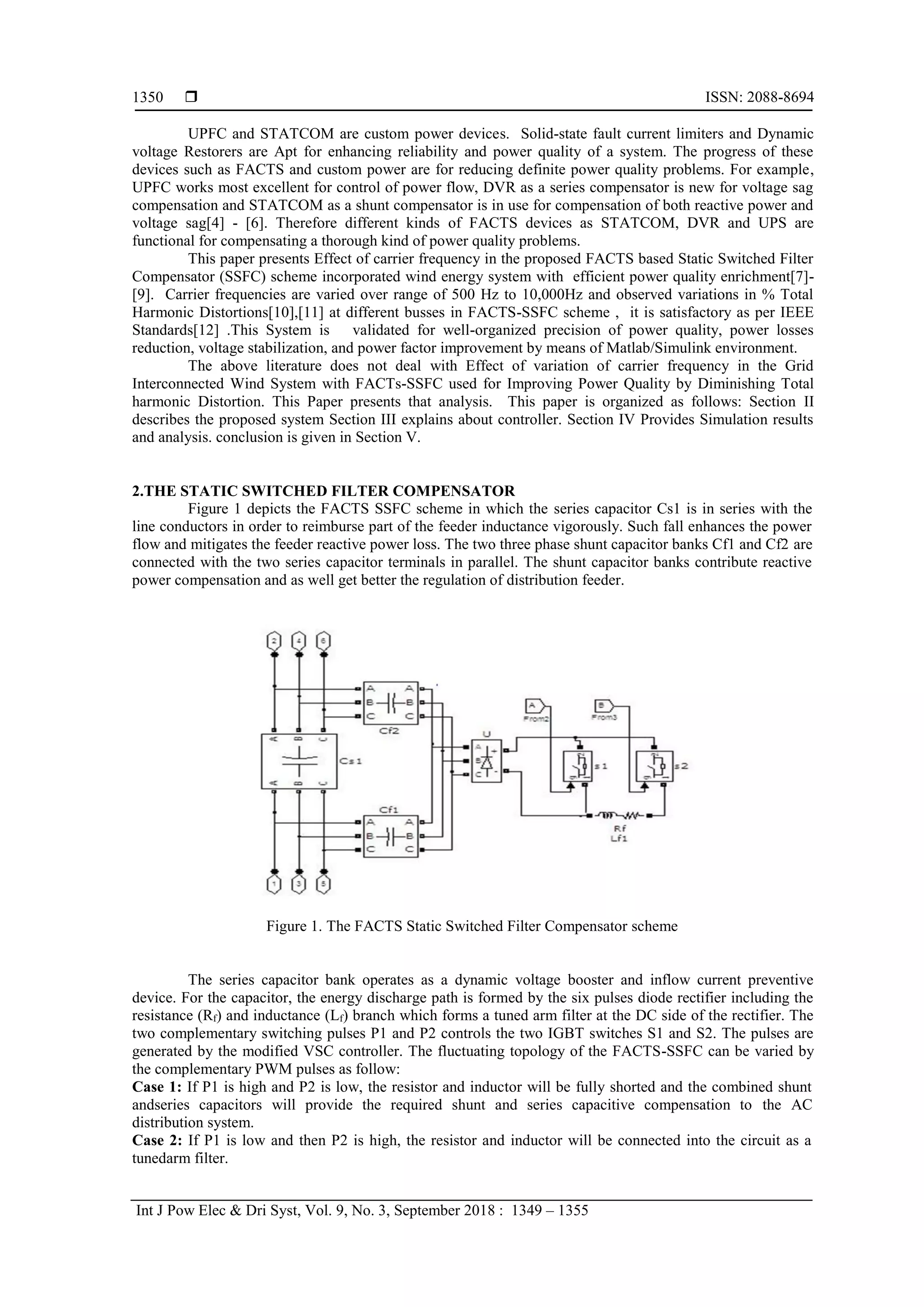 Effect of Carrier Frequency in Grid Inter Connected Wind System With SSFC Controller | PDF ...
