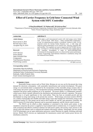 Effect of Carrier Frequency in Grid Inter Connected Wind System With ...