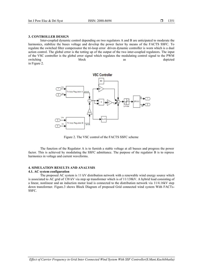Effect of Carrier Frequency in Grid Inter Connected Wind System With SSFC Controller | PDF ...