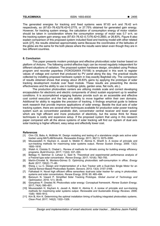 Design And Implementation Of Smart Electronic Solar Tracker Based On Arduino Pdf 2364