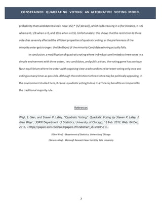 Quadratic Voting - Economic Game Theory | PDF