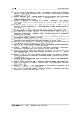 Regression model focused on query for multi documents summarization based on significance of the ...