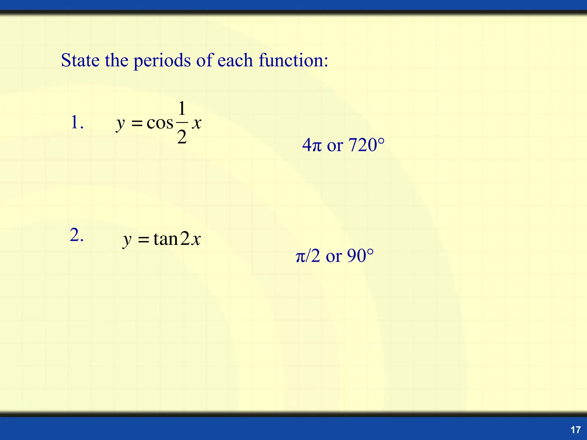 Phase shift and amplitude of trigonometric functions | PPT