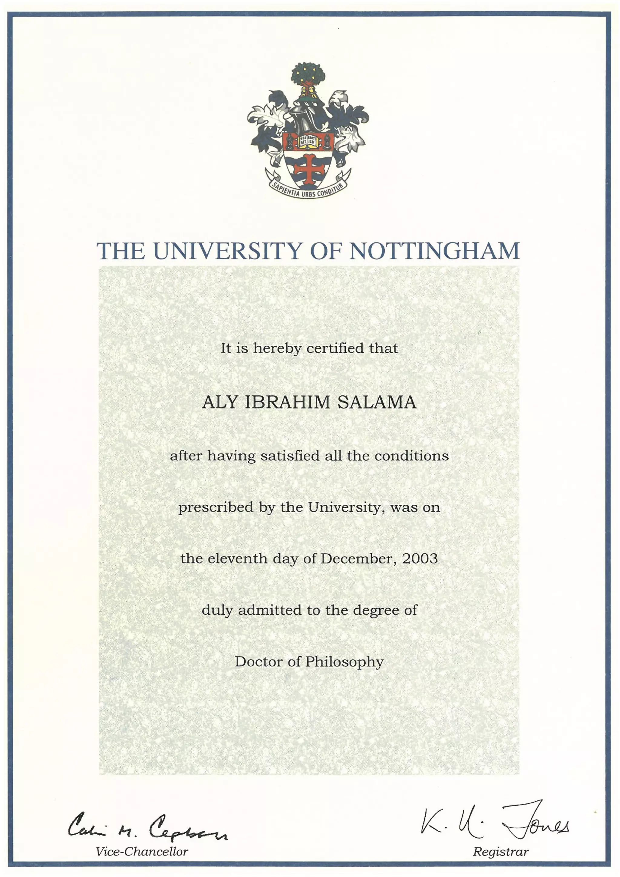 PhD Certificate | PDF
