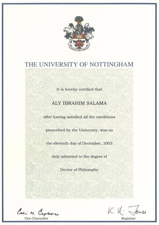 PhD Certificate | PDF