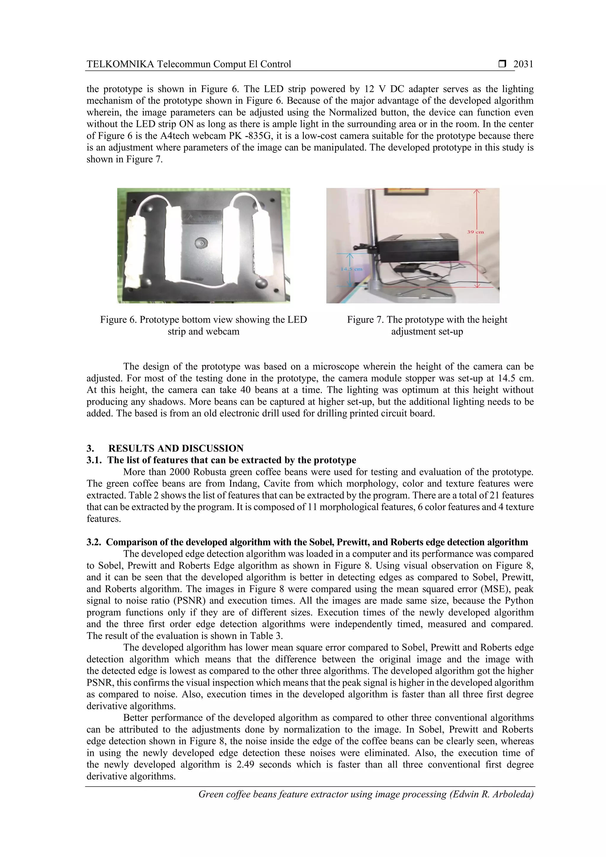 Green coffee beans feature extractor using image processing | PDF