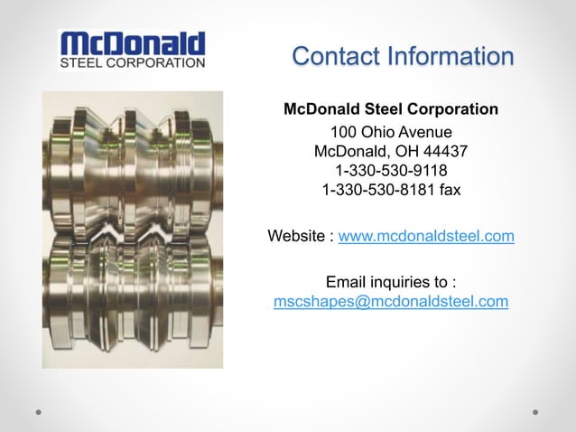 McDonald Steel Presentation | PPT