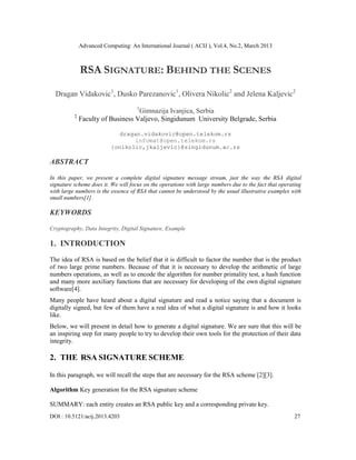 RSA SIGNATURE: BEHIND THE SCENES | PDF