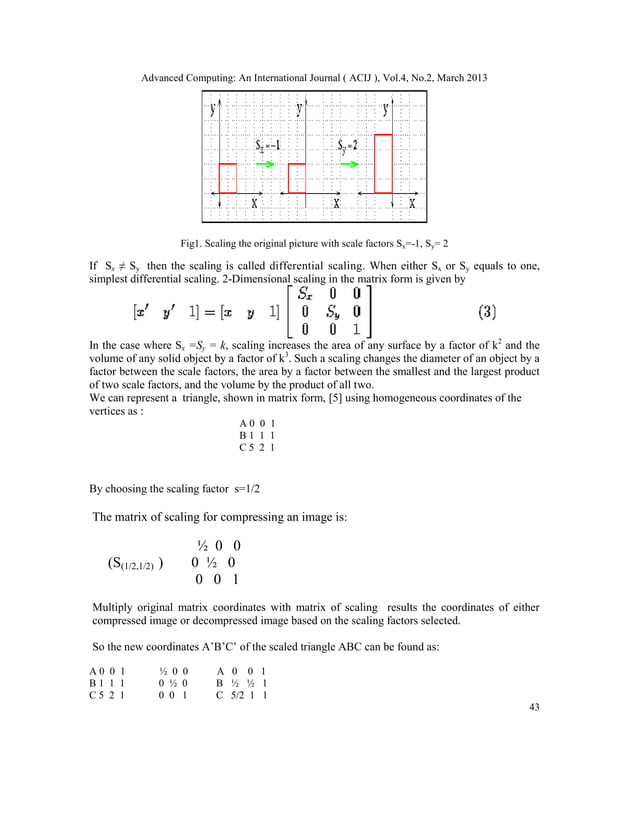 Scaling Transform Methods For Compressing a 2D Graphical image | PDF