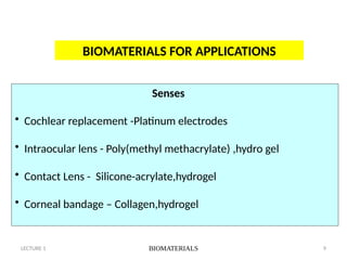 Presentation on Bio-Materials and their characteristics | PPTX
