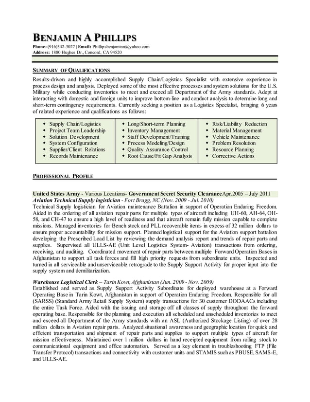 Benjamin A Phillips resume-1 | PDF