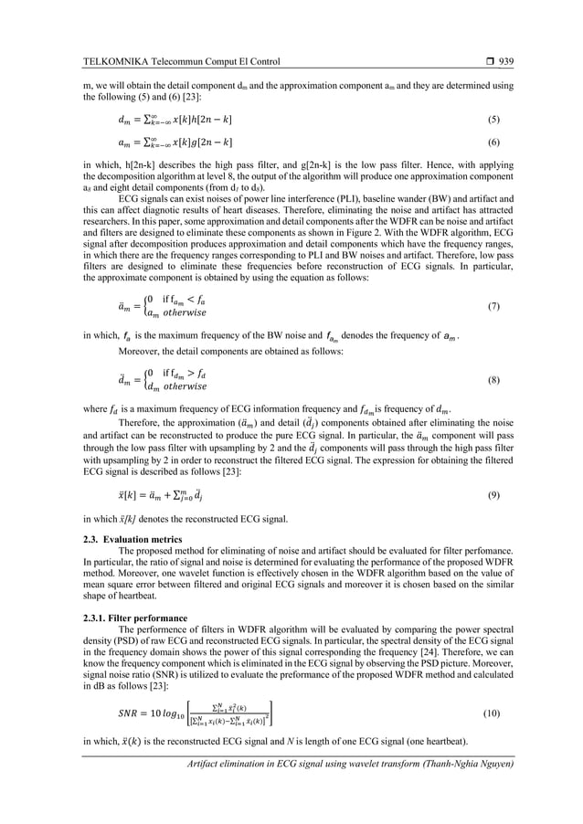 Artifact elimination in ECG signal using wavelet transform | PDF