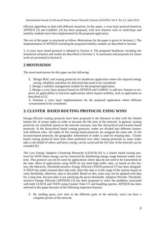 A CROSS LAYER PROTOCOL BASED ON MAC AND ROUTING PROTOCOLS FOR HEALTHCARE APPLICATIONS USING ...