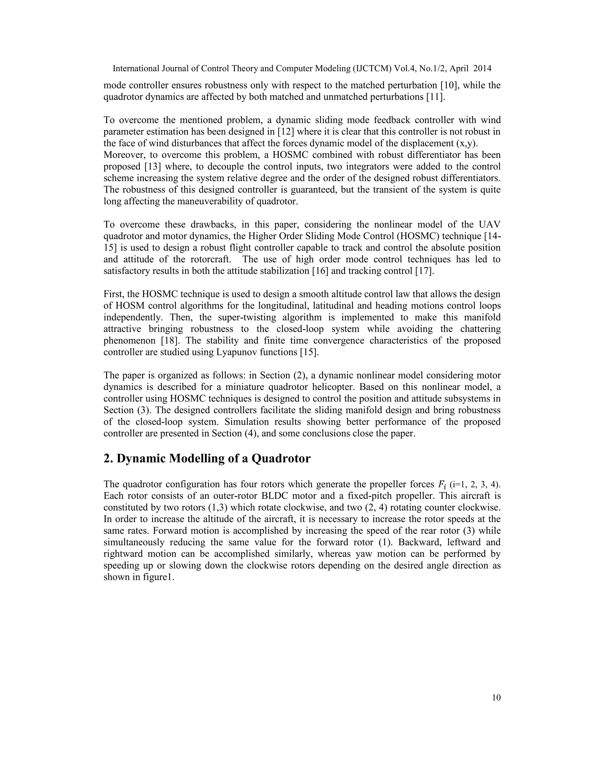 Robust Second Order Sliding Mode Control for A Quadrotor Considering Motor Dynamics | PDF