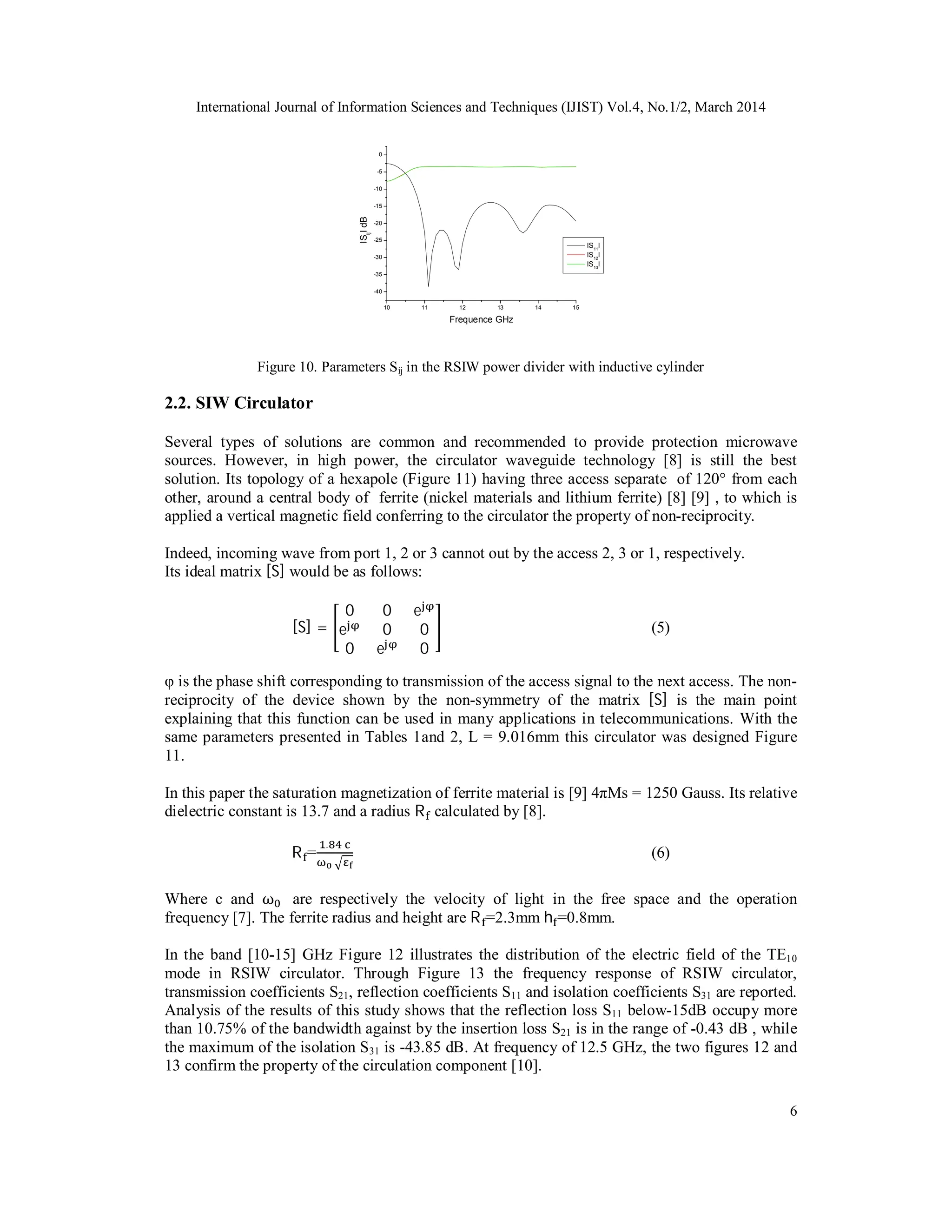 Substrate Integrated Waveguide Power Divider Circulator And Coupler In [10 15] Ghz Band Pdf